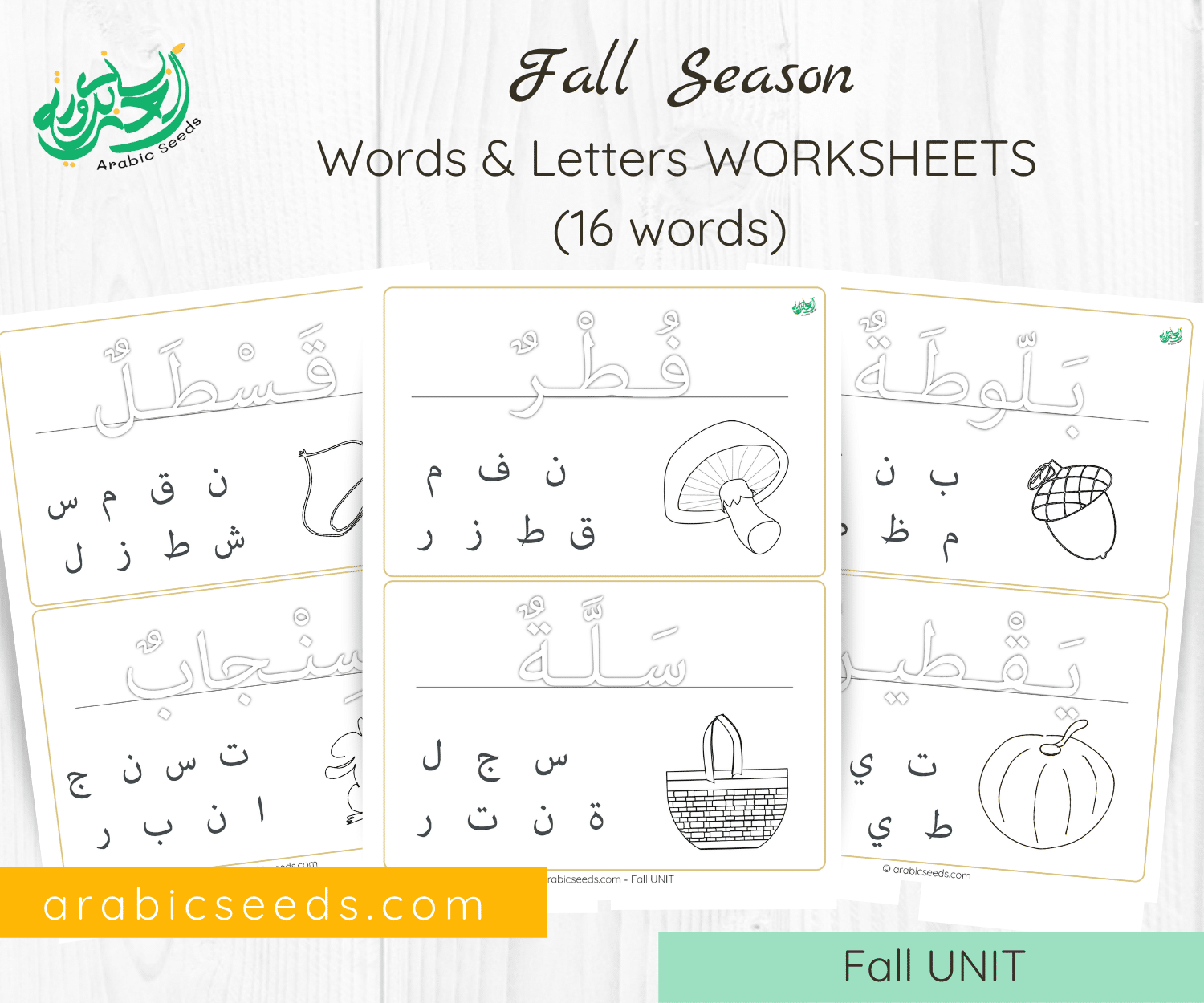 Arabic Fall Season words and letters Worksheets – Fall Autumn Arabic ...
